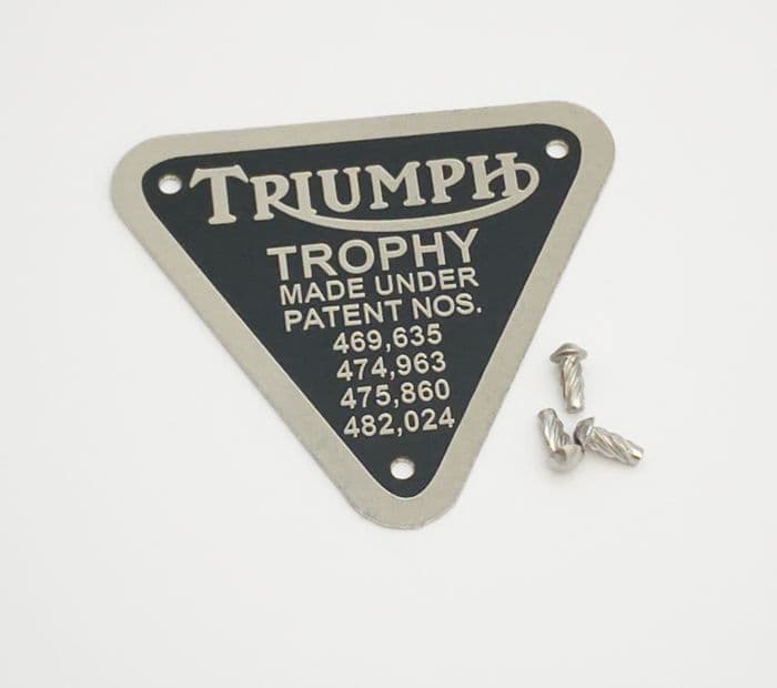 Triumph Patent Plate - Trophy ALT/WW28502P-1-82