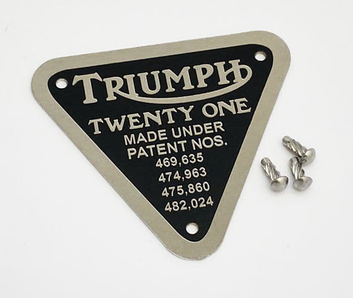 Triumph Patent Plate - Twenty One ALT/WW28502E-1-82