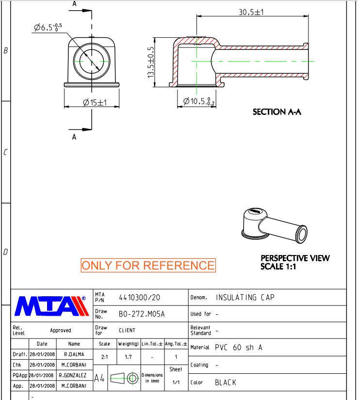 RUBBER ANGLED TERMINAL COVERS ALT/AC1-01