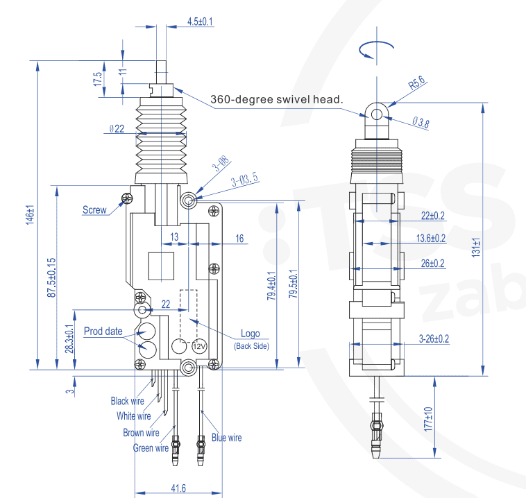 Central door locking motor Two wire Extra heavy duty 10Kg force ALT ...