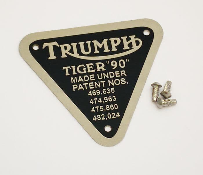 Triumph Patent Plate - Tiger 90 ALT/WW28502C-1-82