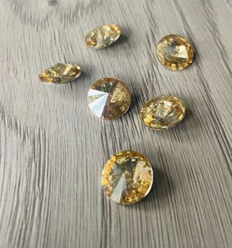 14mm Rivoli Crystal Golden Shadow