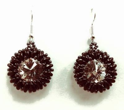 SWAROVSKI Rivoli Bezel Earrings Kit with SuperDuo Beads