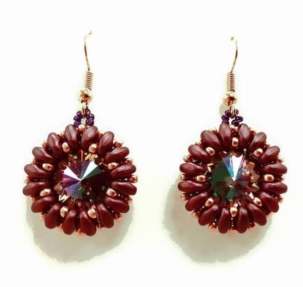 SWAROVSKI Rivoli Bezel Earrings Kit with SuperDuo Beads
