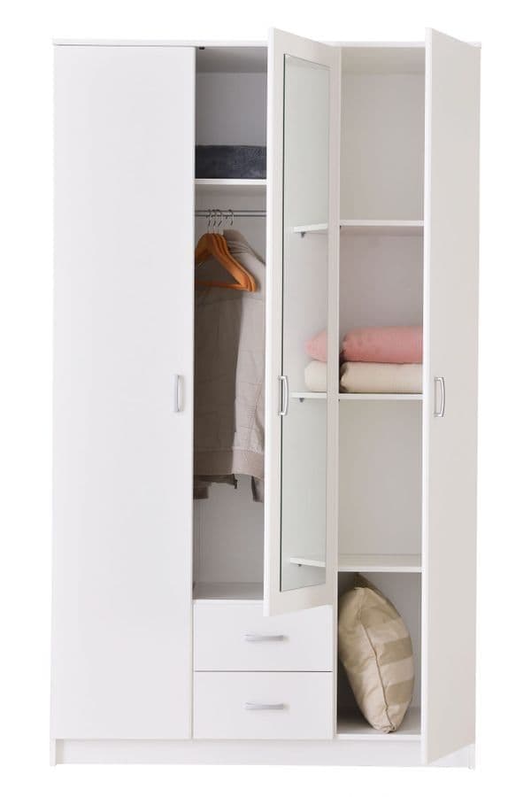 Kano White 3 Door Wardrobe - 3047