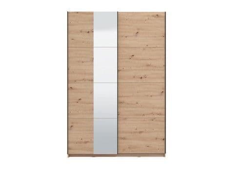 Noah Oak Effect Sliding Wardrobe With Mirror - 3408
