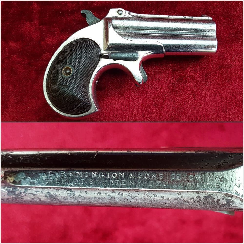 X X X SOLD X X X A rare antique Remington 41 cal rim-fire double ...