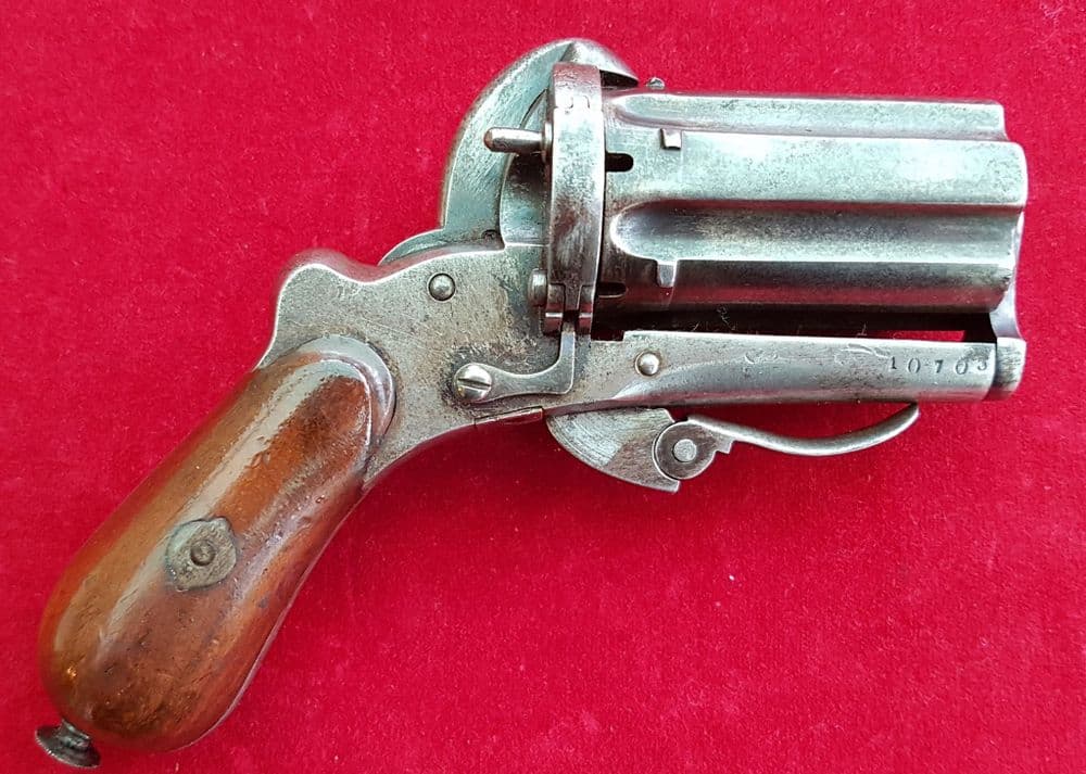 X X X SOLD X X X Pepper-box Pin-fire Revolver Circa 1865 Ref 1756