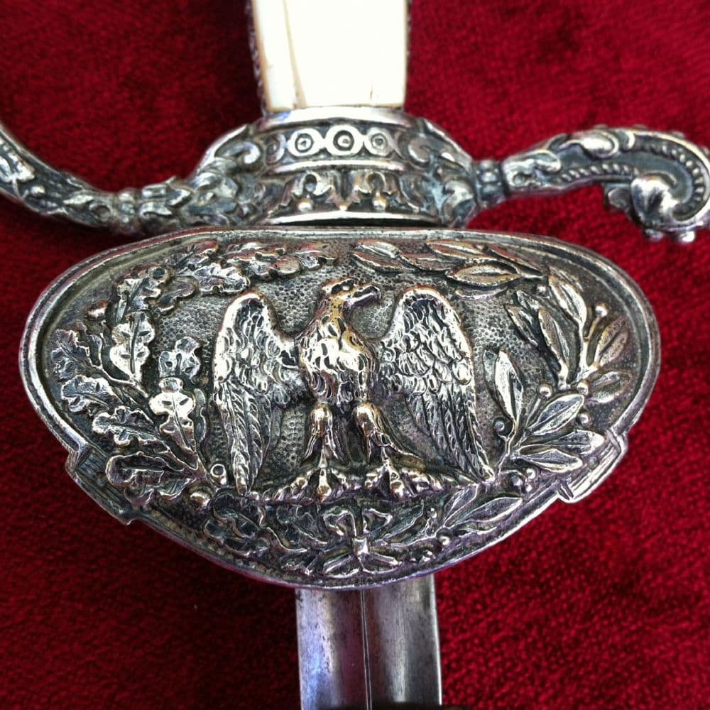 X X X SOLD X X X Sword Eagle embossed shell guard Mother-of Pearl Grips ...