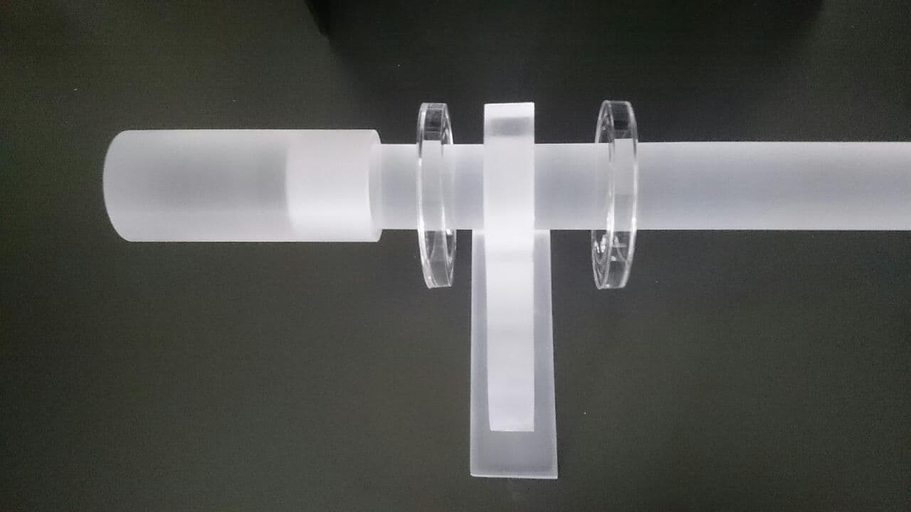 Acrylic Curtain Pole - FROSTED with Barrel Finials