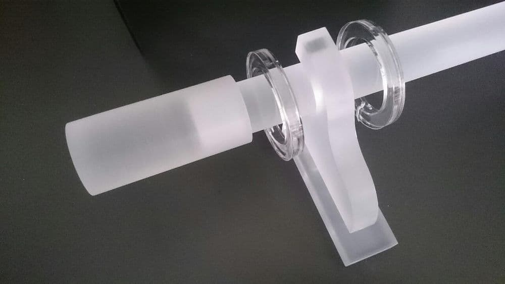 Acrylic Curtain Pole - FROSTED with Barrel Finials
