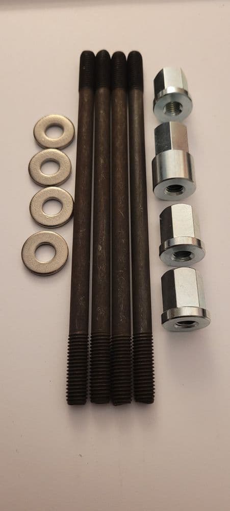 EXTENDED LAMBRETTA BARREL STUDS 162 MM &EXTENDED SHOULDERED NUTS WITH 2 ...