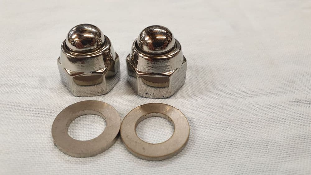 HIGHLY POLISHED FRONT WHEEL NUTS inc 2x washers