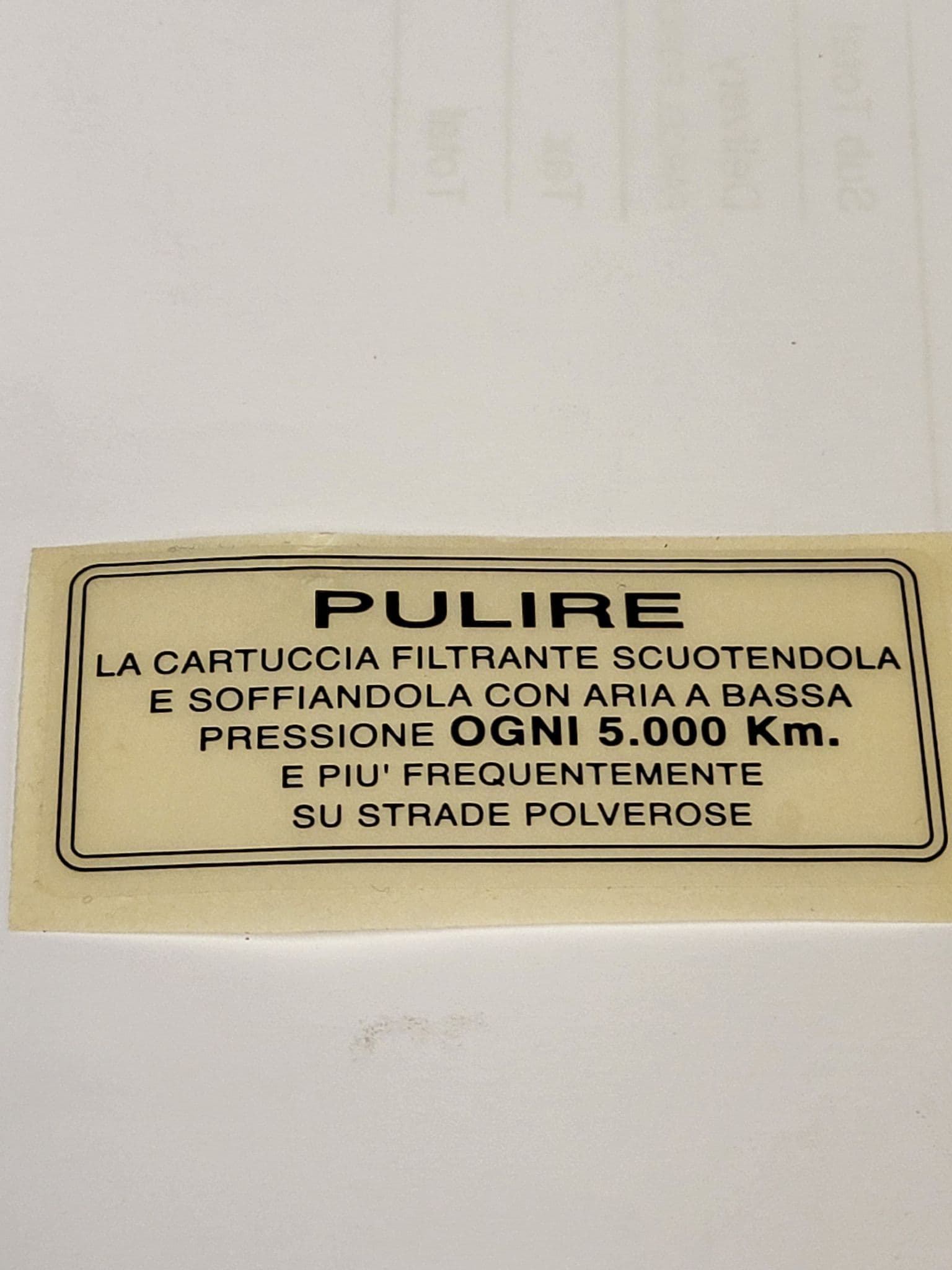 ITALIAN AIR FILTER STICKER