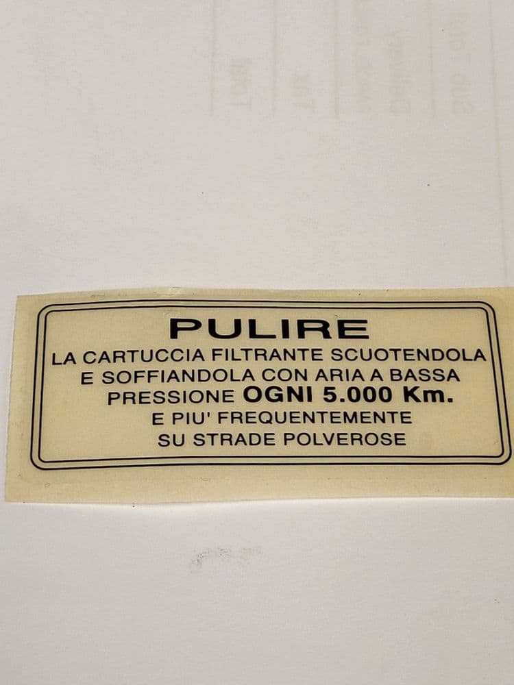 ITALIAN AIR FILTER STICKER