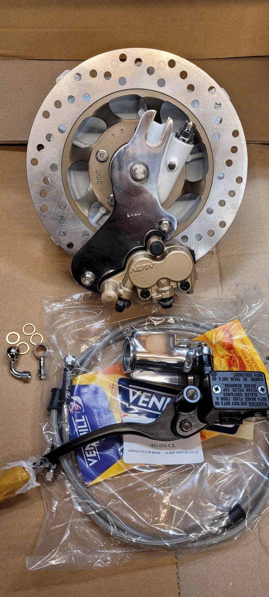 NISSIN WHITE HYDRAULIC FRONT DISC BRAKE DISCLINKS