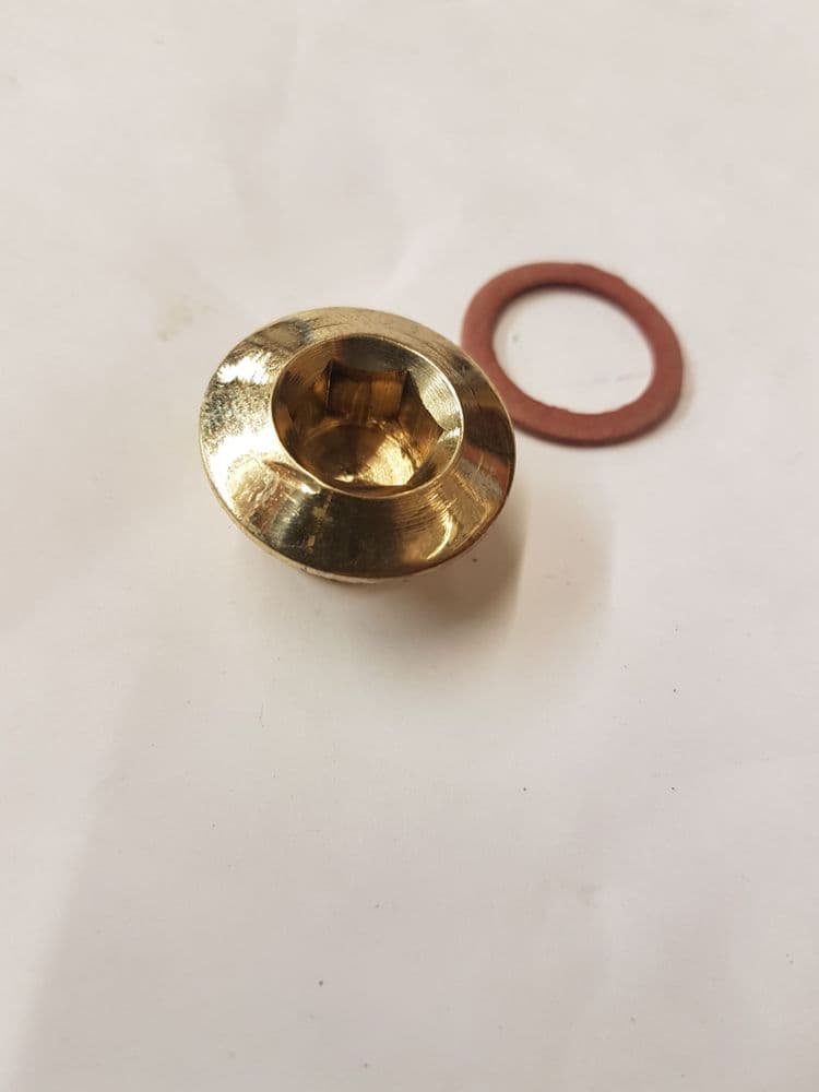 OIL LEVEL PLUG & x28;BRASS& x29; INC FIBRE WASHER