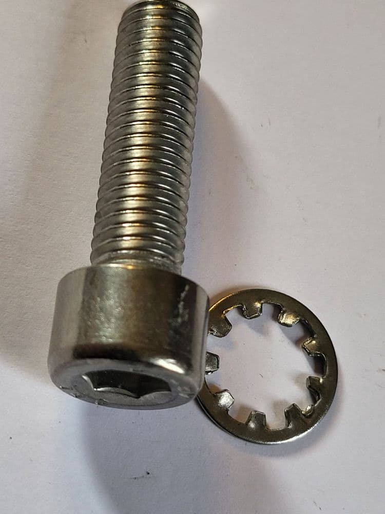 STAINLESS STEEL FORK COLLAR BOLT AND WASHER