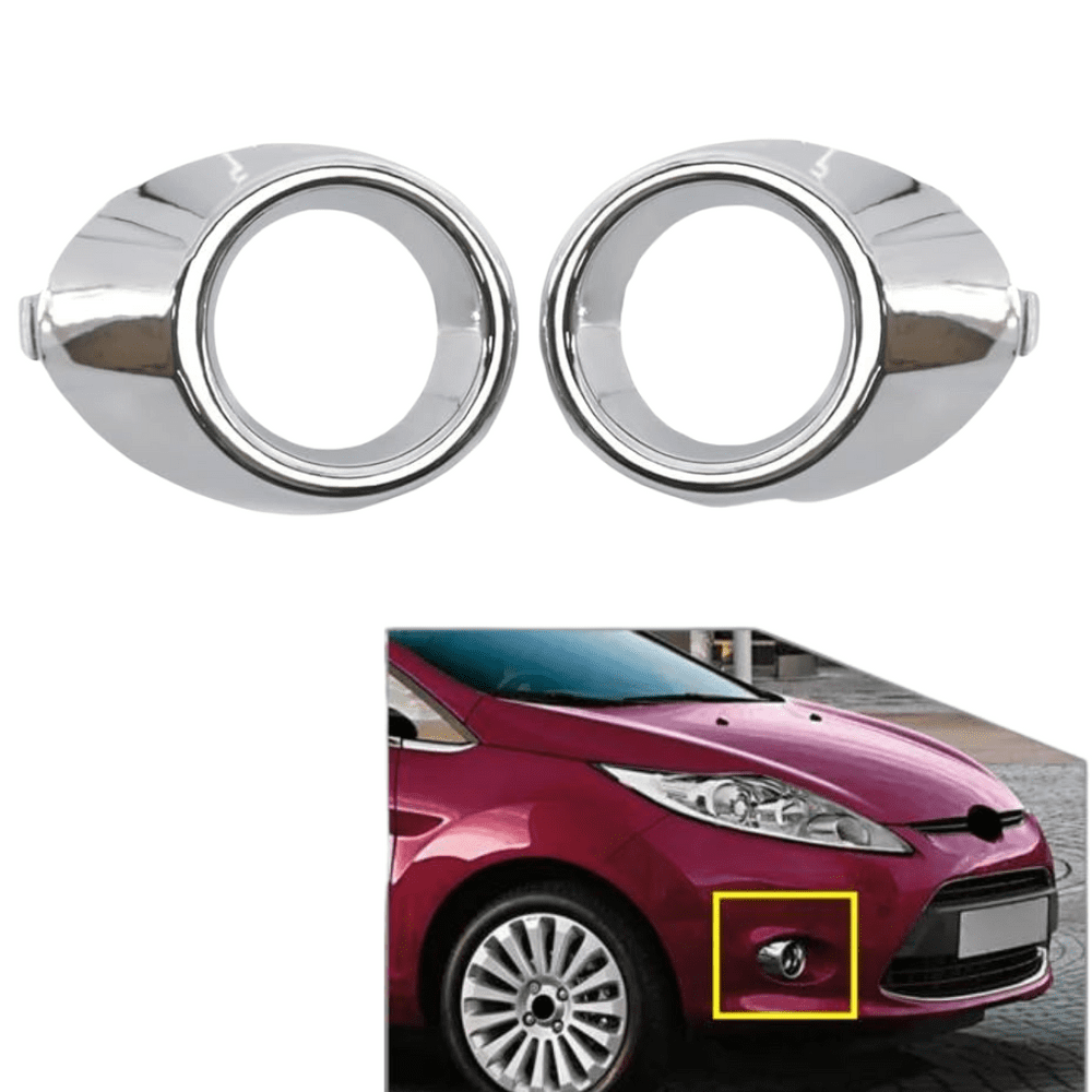 Ford Fiesta 08- 2012 Pair Of Chrome Front Fog Light Surround