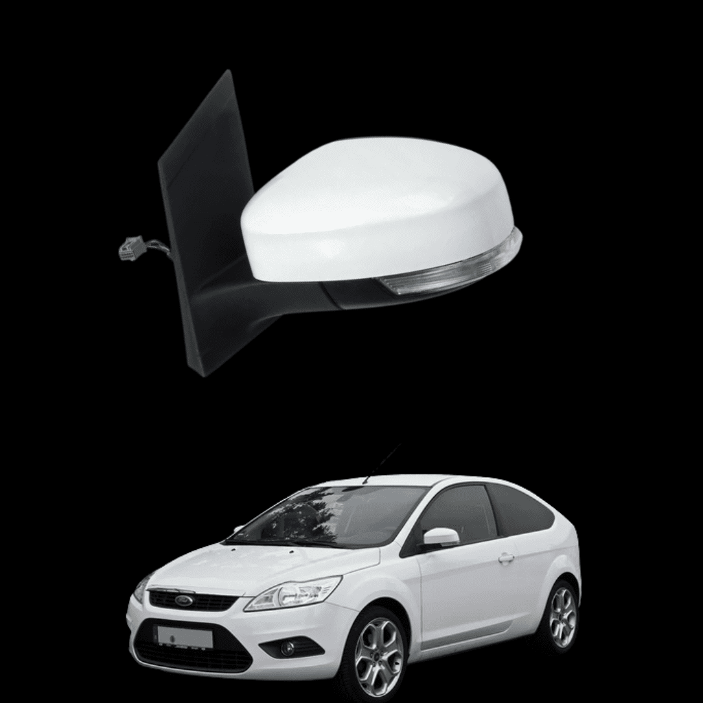 Ford Focus Mk2 08-11 L/H Or R/H Side Wing Mirror In Frozen White