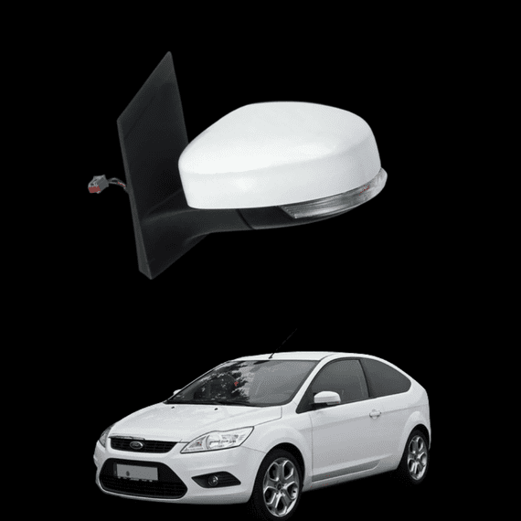 Ford Focus Mk2 08-11 L/H Or R/H Side Wing Mirror In Frozen White