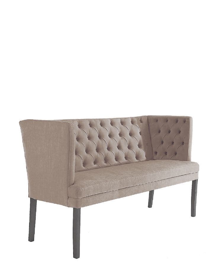 A&B Home customisable linen dining sofa bench full arms in 7 lengths