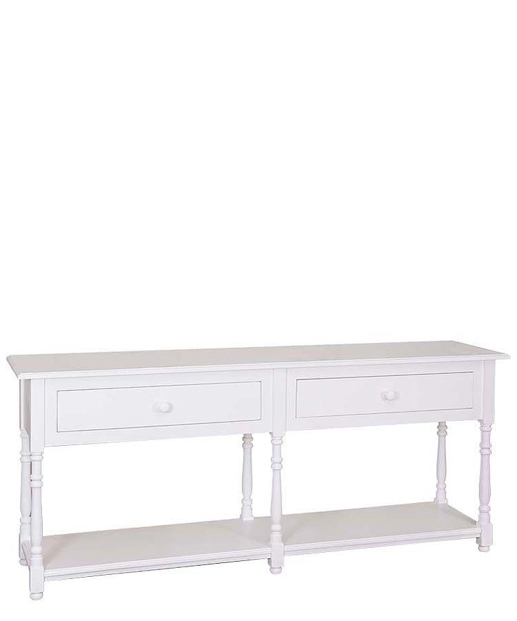 Custom-painted Breton double console table