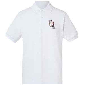 Clacton County High School White PE Polo Shirt Year 8 only