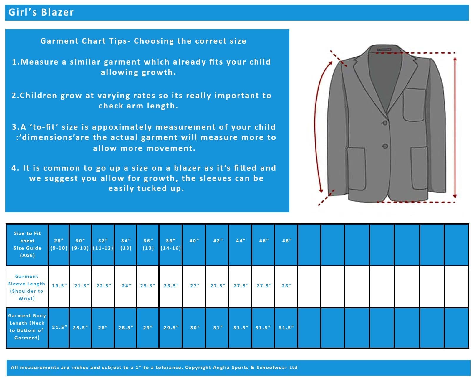 Churchill Special Free School Girls Fit Blazer