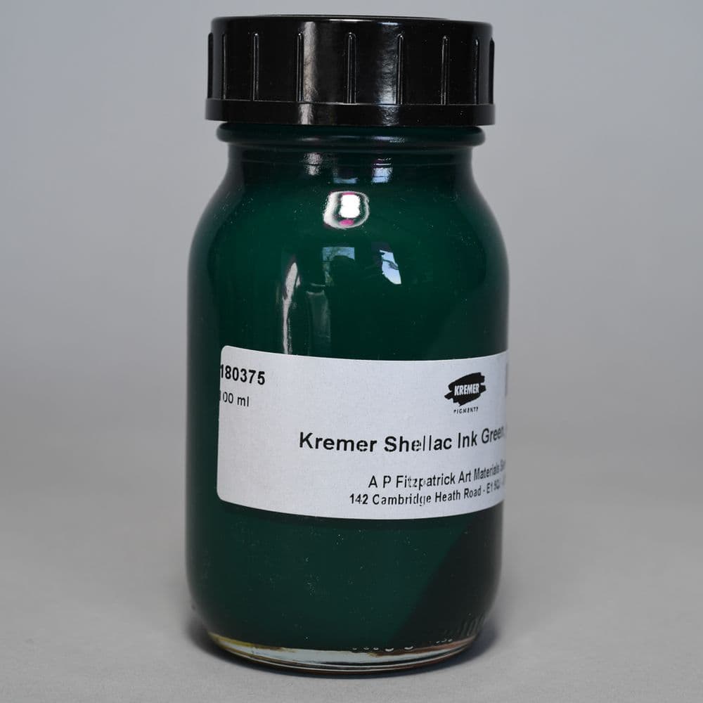 180375 Green-Yellowish Kremer Shellac Ink 100ml jar