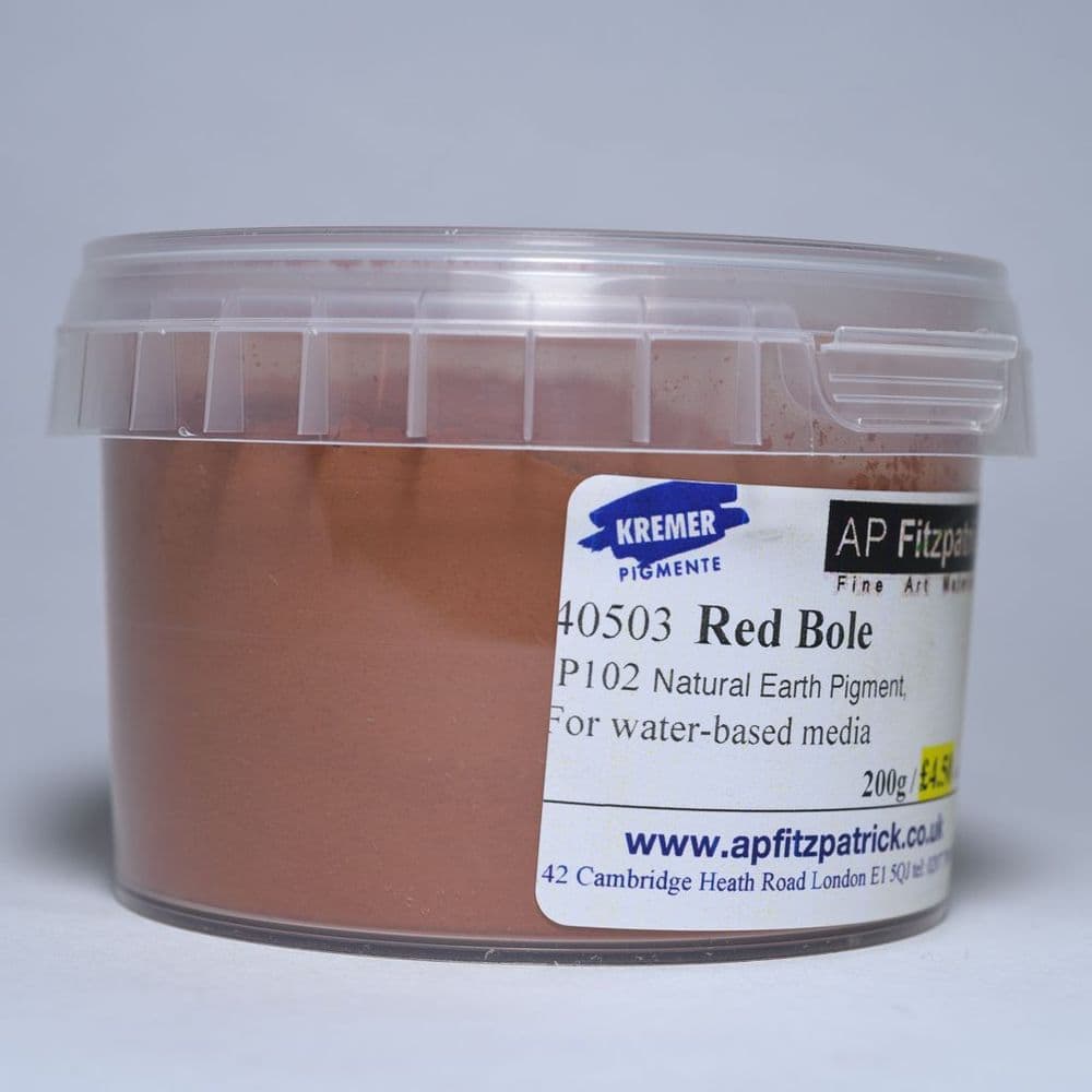 40503 Red Bole Kremer Pigment 200g plastic container