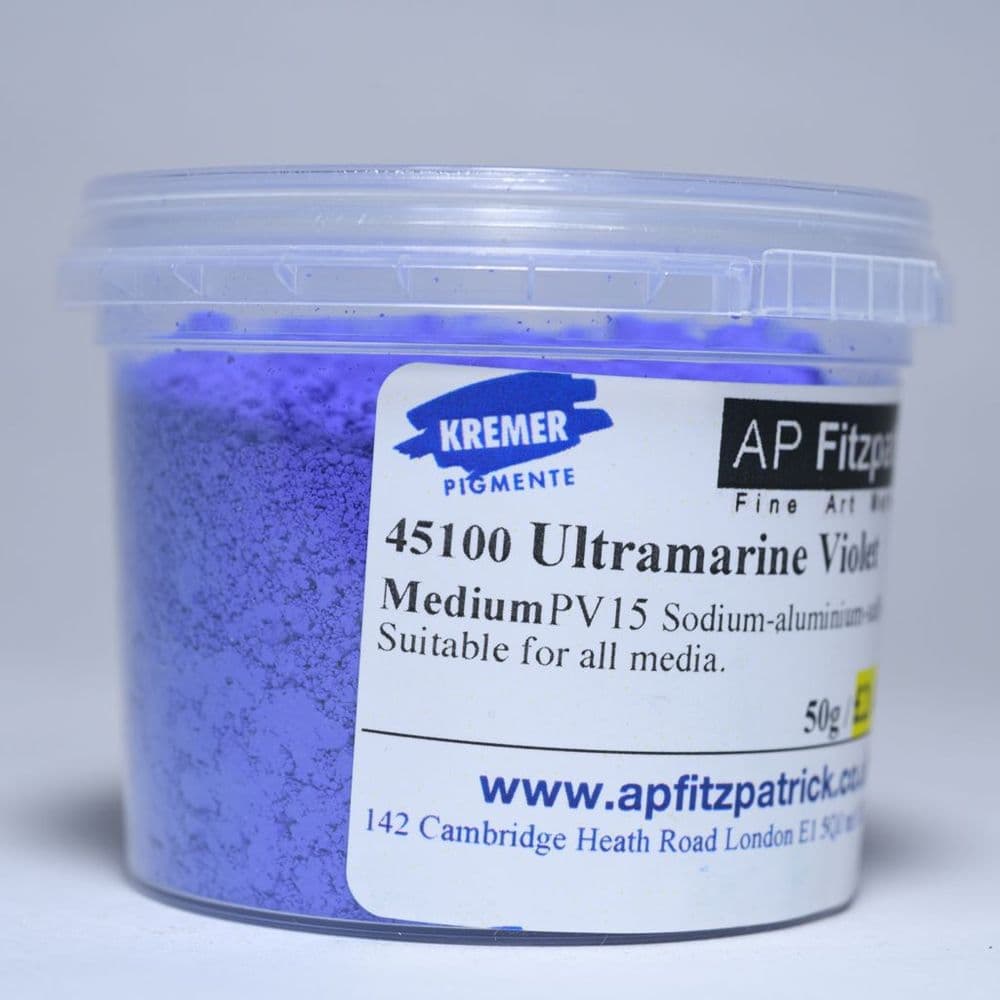 45100 Ultramarine Violet Medium Kremer Pigment 50g plastic container