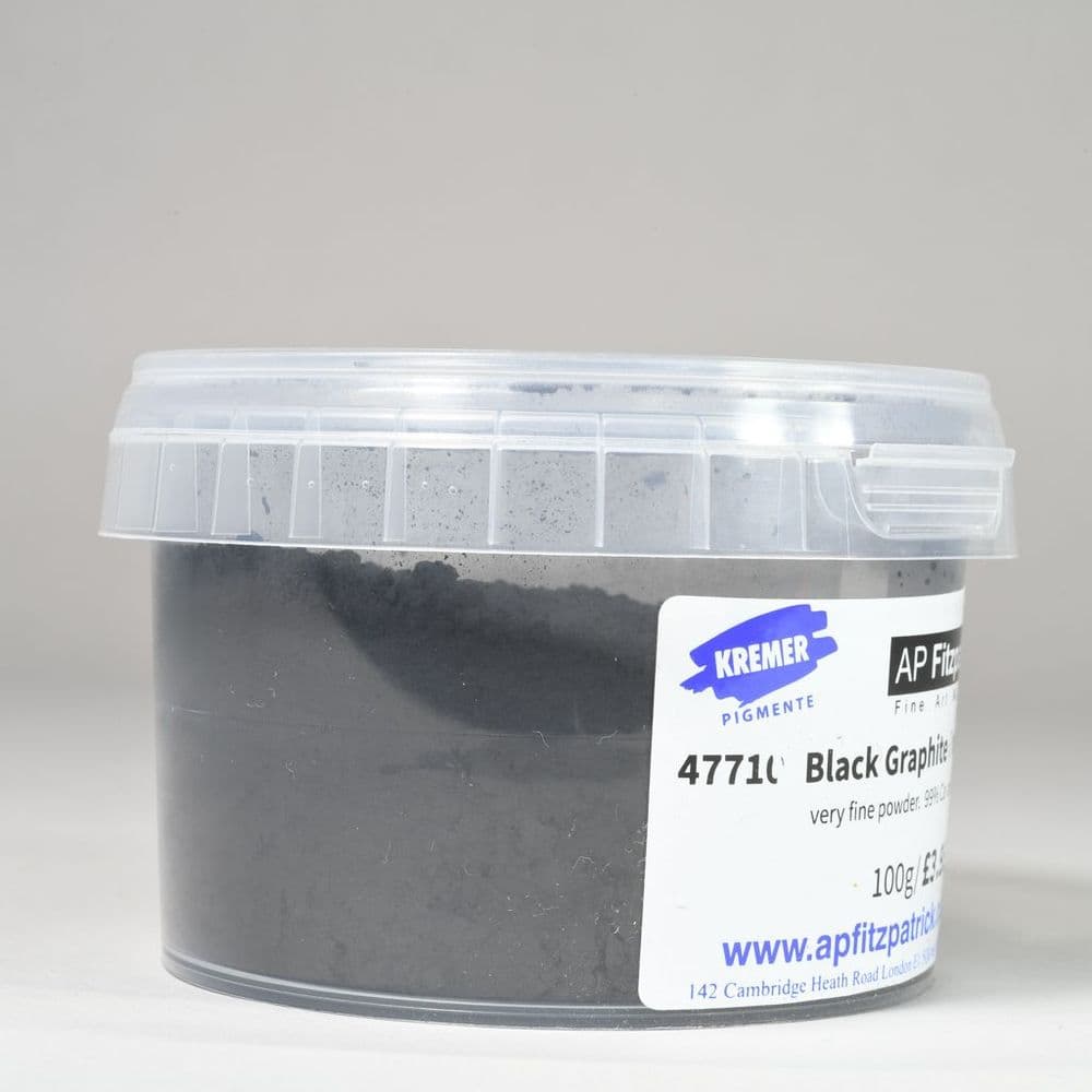 47710 Black Graphite Powder Kremer Pigment 100g plastic container