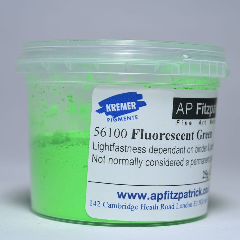 56100 Fluorescent Green Kremer Pigment 25g plastic container