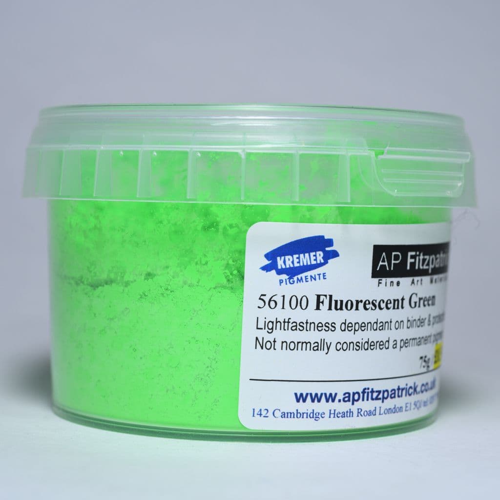 56100 Fluorescent Green Kremer Pigment 75g plastic container