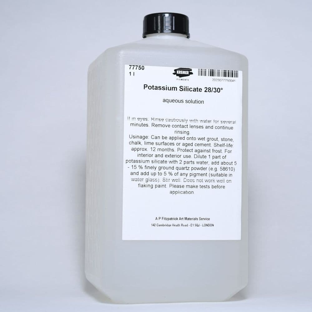 77750 Potassium Silicate 28/30 Waterglass Kremer 1 lt bottle