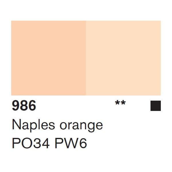 986 Naples Orange Lascaux Studio Acrylic 500ml bottle