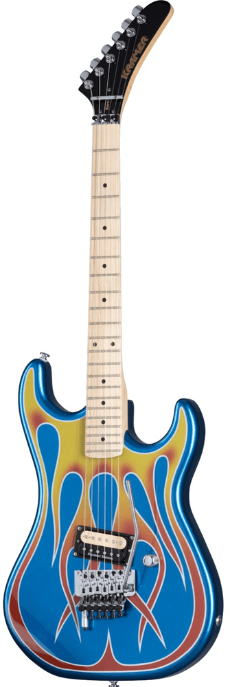 Kramer Baretta Custom Graphics Hot Rod - Blue Sparkle with Flames