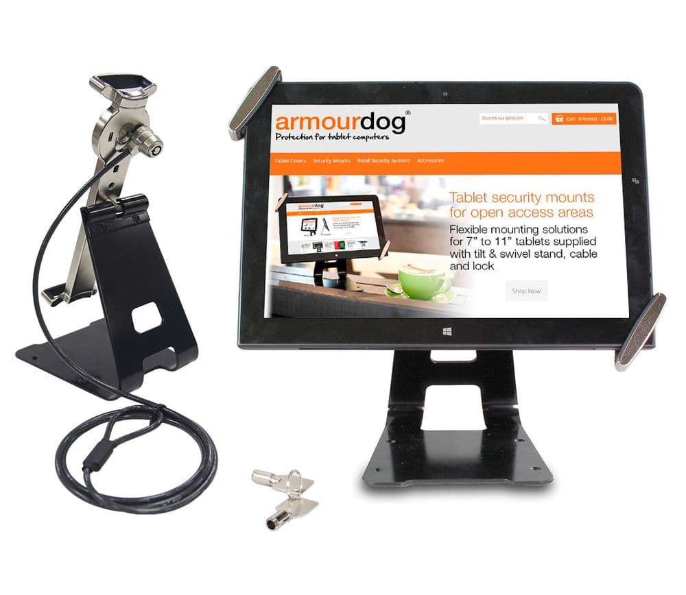 modloc secure tilt and swivel security mount / stand for 7" to 10" tablets