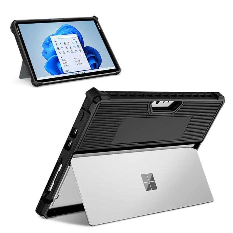 Rugged shell case for Microsoft Surface Pro 8 with shoulder strap
