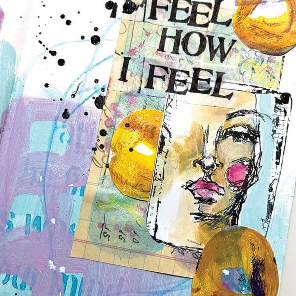 Dina Wakley Media - Rubber Stamp - Collaged Portraits