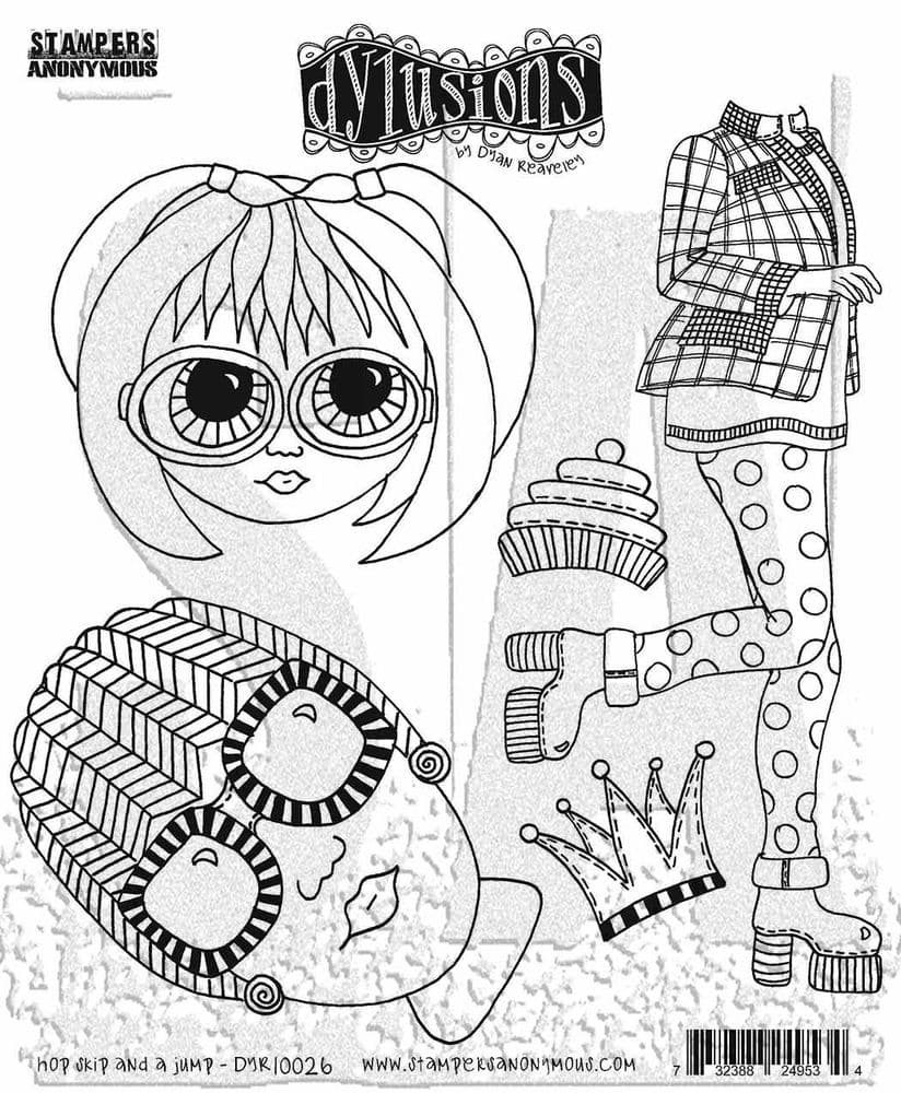 Dylusions - Rubber Stamps - Hop Skip and a Jump