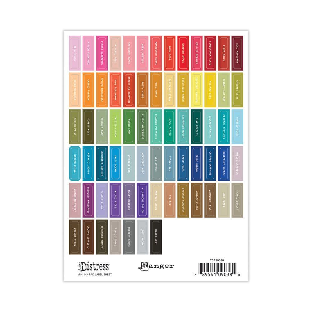 Tim Holtz - Ranger Ink Organisation Labels - Distress Mini Ink Pads - White