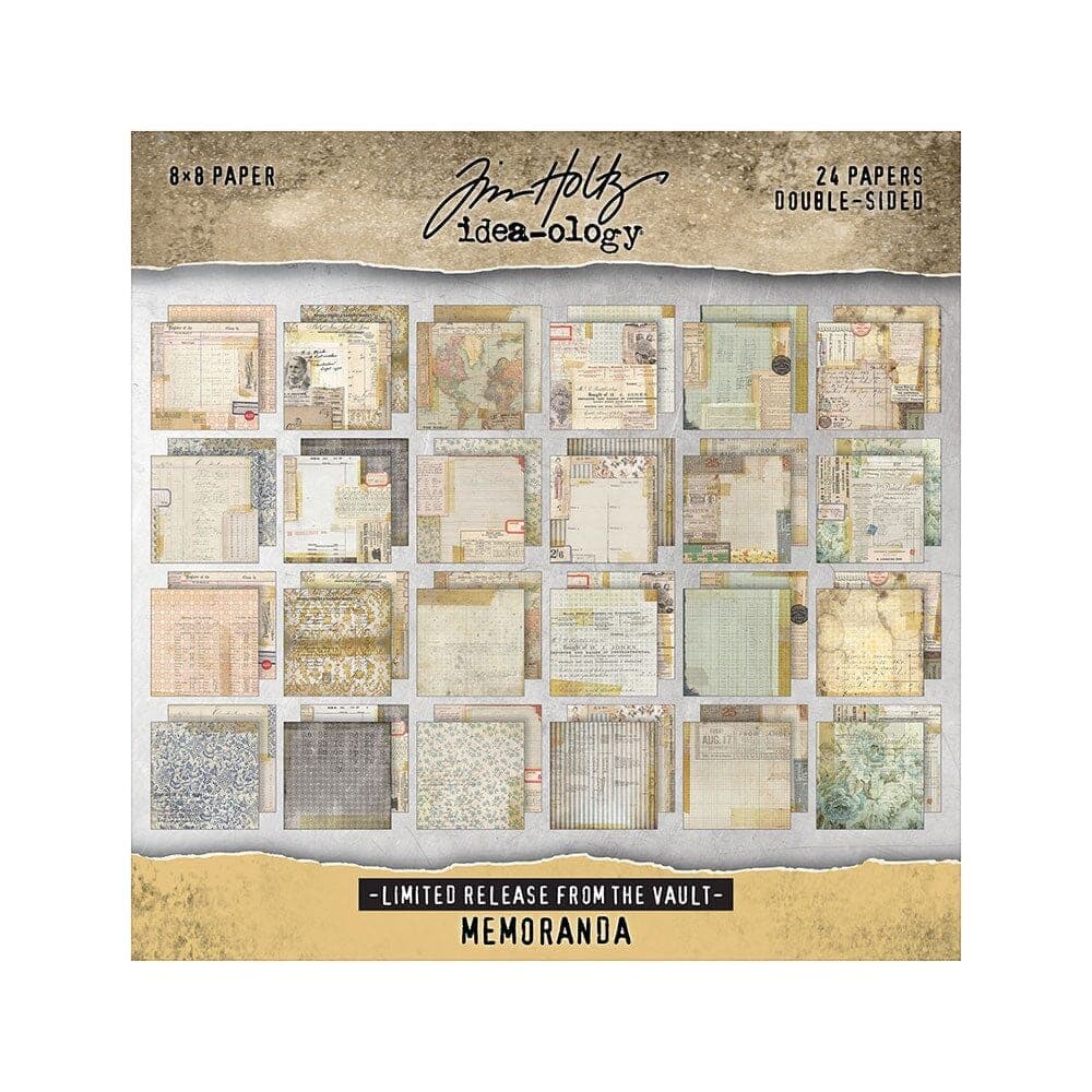 Tim Holtz - Vault Paper Stash - 8x8" - Memoranda