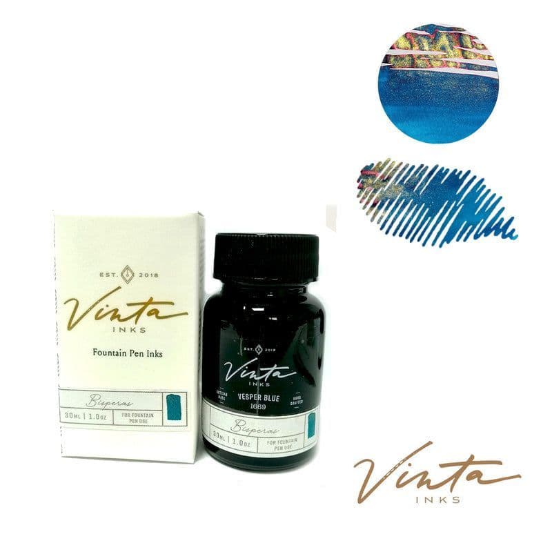 Vinta Inks - Fountain Pen Ink 30ml - Holiday Collection - Vesper Blue ...
