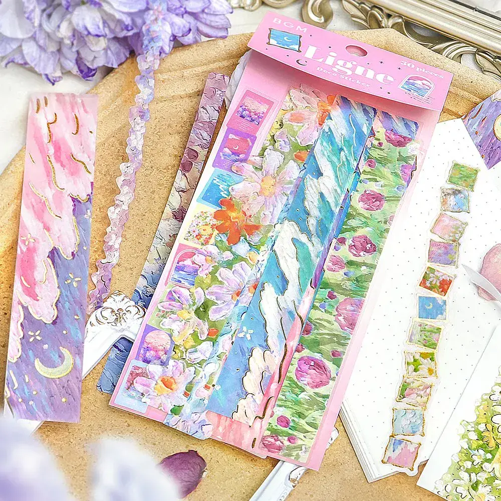 BGM - Sticker Sheet - Ligne Strips - Oil Painting