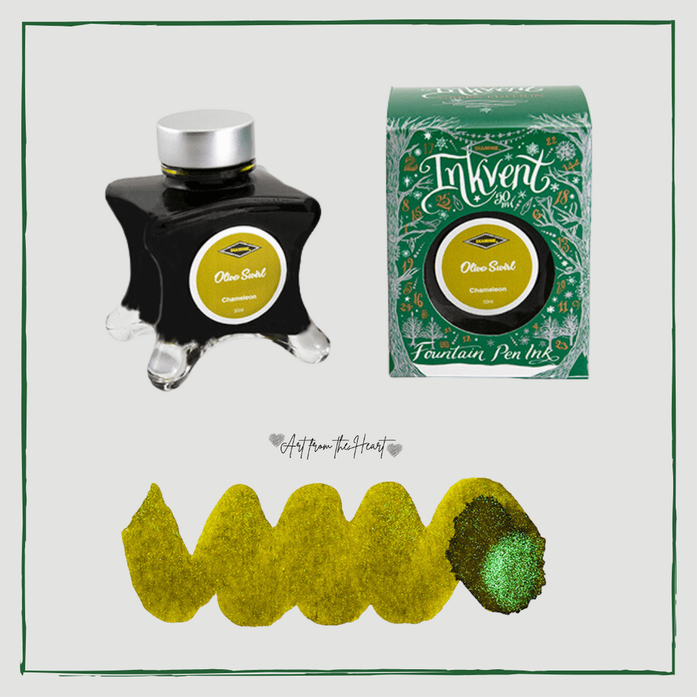 Diamine - InkVent Green Edition - 50ml ink - Olive Swirl Chameleon Shimmer