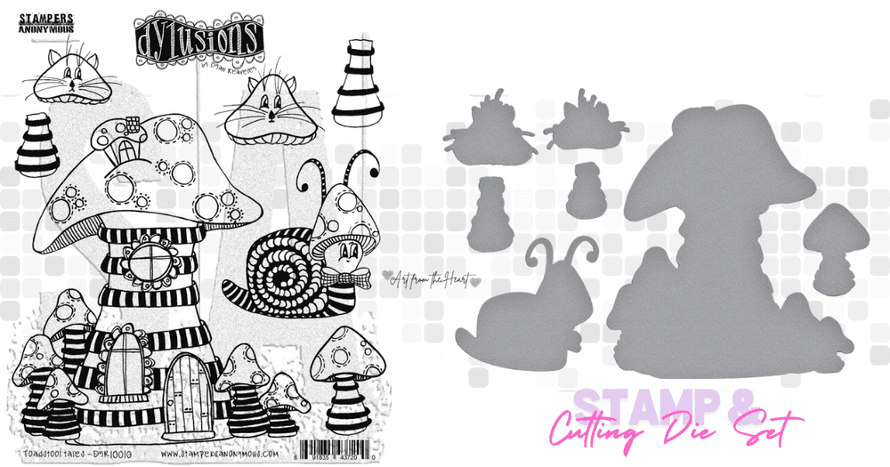 Dylusions - Rubber Stamp & Cutting Die Set - Toadstool Tales