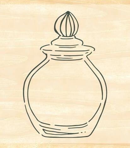 Wood Mounted Rubber Stamp - Ink Stopper Bottle TSW127