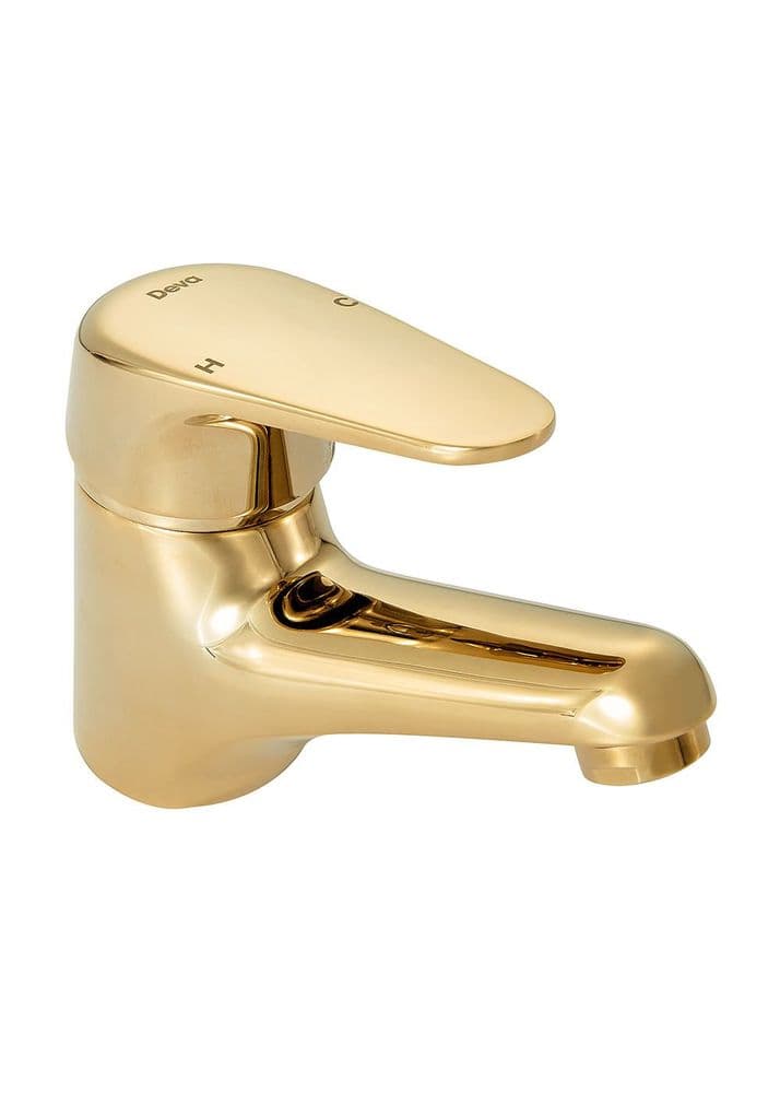 Deva ADORE113/501 Adore Gold Mono Basin Mixer Tap with Press Top Waste